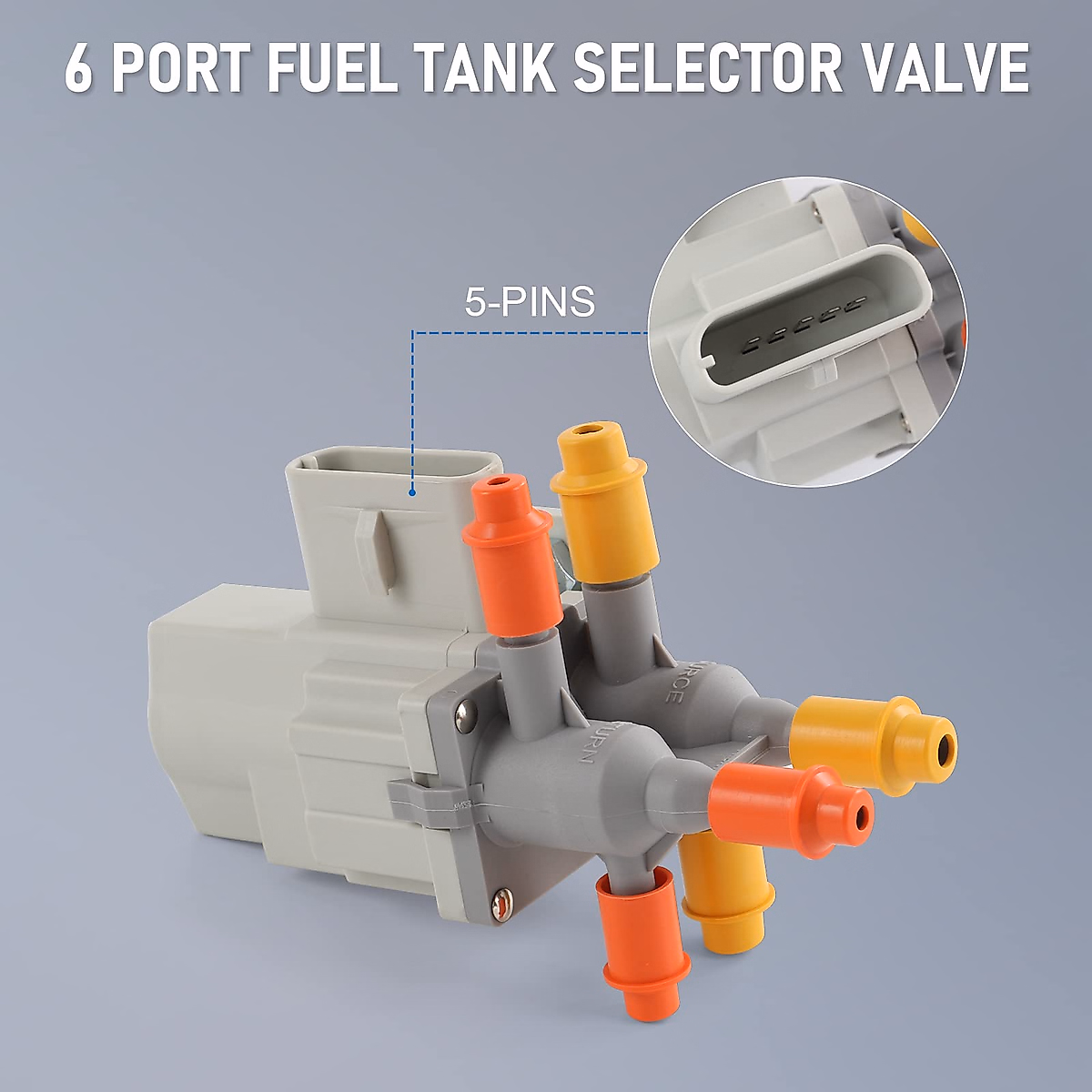 JDMSPEED New 6 Port Fuel Tank Selector Valve Replacement For Ford F250 F350 Super Duty E150 E250 E350 F450 F550 Ranger 6.0L/6.4L/6.7L/7.3L Diesel 6C3Z9189A, 6C3Z-9189-A, F5TB-9F271-AA, 6005966