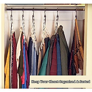 8 Pcs Space Saving Hangers Magic Hangers Metal Heavy Duty Hooks Closet Clothing Hanger Organizer, 10 inch