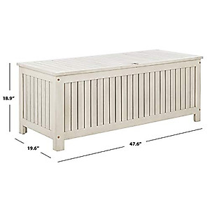 Safavieh PAT7037C Outdoor Abri White Storage Cushion Box
