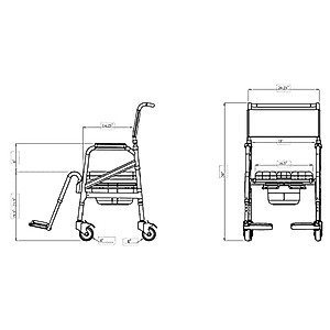 Durable Aluminum Lightweight Folding Shower Chair - Bathroom Wheelchairs Combo with Flip-Up Removable Footrests - Shower Wheelchair for Elderly and Disabled, Shower Chairs for Seniors - Shower Buddy