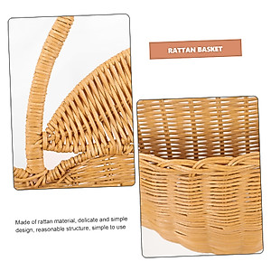 MAGICLULU Rattan Hanging Basket Rattan Storage Basket Woven Wall Hanging Basket Hand Woven Basket Rattan Wall Hanging Basket Apples Rattan Basket Hand Woven Hanging Basket