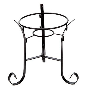 Lily's Home Metal Gazing Ball Stand for 10 or 12 inch Metal and Glass Garden Gazing Globes. Black. 9-inch Tall