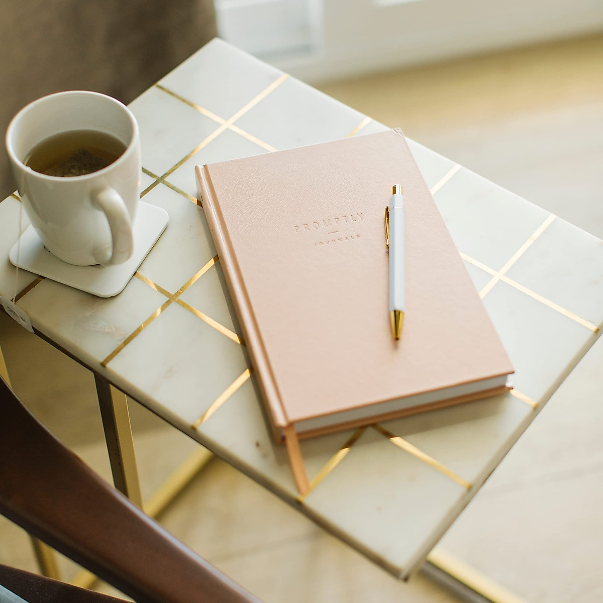 Promptly Journals, A Complete Childhood History: From Pregnancy to 18 Years Old (Country Peach, Orange, Leatherette) | Baby Book and Pregnancy Journal | Baby Memory Book