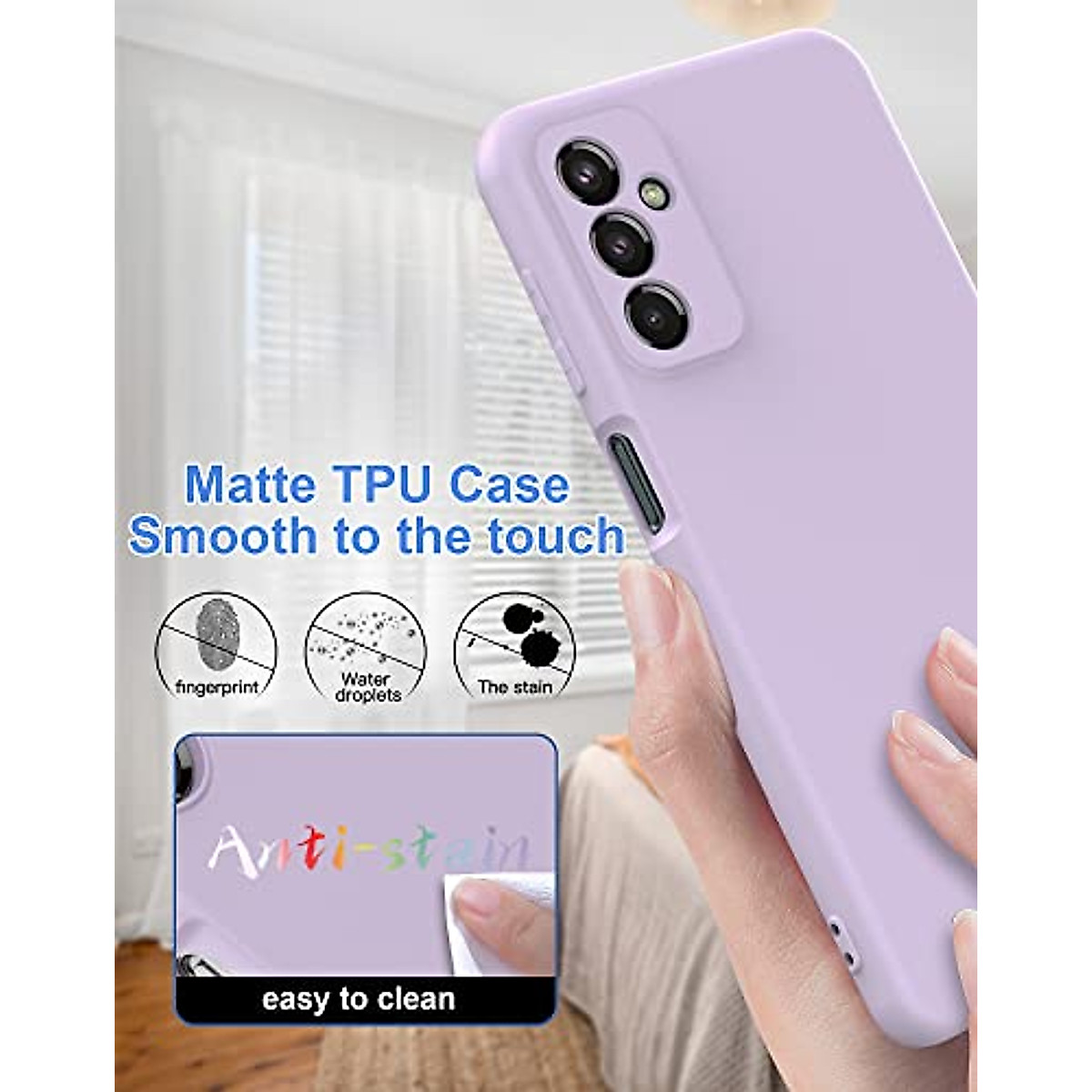 Foluu Silicone Case for Samsung Galaxy A14 5G, Liquid Gel Rubber Bumper Case with Soft Microfiber Lining Cushion Slim Hard Shell Shockproof Protective Cover for Galaxy A14 5G 2023 (Purple)