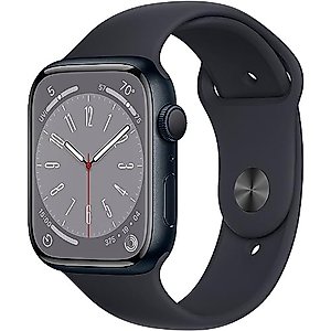 Apple Watch Series 8 [GPS, 45mm] Midnight Aluminum Case with Midnight Sport Band (Renewed)
