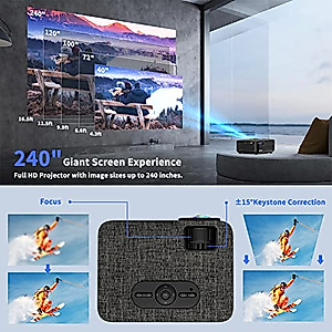 WiFi Projector, VILINICE 7500L Mini Bluetooth Movie Projector ,Portable Phone Projector with Wireless Mirroring,1080P and 240" Supported, Compatible with Fire Stick,HDMI,VGA,USB,TV,Box,Laptop,DVD