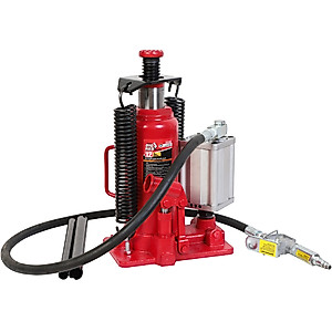 BIG RED TA91206 Torin Pneumatic Air Hydraulic Bottle Jack with Manual Hand Pump, 12 Ton (24,000 lb) Capacity, Red