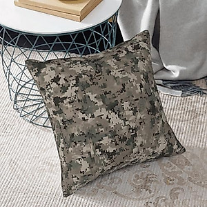 AdaNti Army Digital Camouflage Print Corduroy Throw Pillow Covers Soft Square Throw Pillow Case Home Decorations for Bed Sofa Living Room 16"x16"