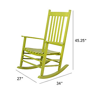 Shine Company Vermont Rocking Chairs, Outdoor Front Porch Rocker Set of 2, Lime