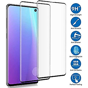 ToneGod 2 Pack Galaxy S10 Screen Protector, [Bubble Free] [High Definition] Anti-Scratch [Case Friendly] 3D Curved Screen Protector Compatible Galaxy S10