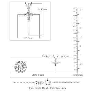 Dazzlingrock Collection Round White Diamond Elegant Cross Pendant with 18 inch Gold Chain for Women (0.10 Ctw) in 10K White Gold