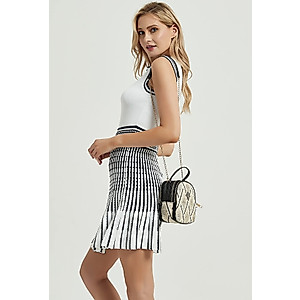 Small Crossbody Bags Shoulder Bag for Women Bee Stylish Lady Fashion Cute Purse Mini Handbag straw rope design hollow-carved (Black3)