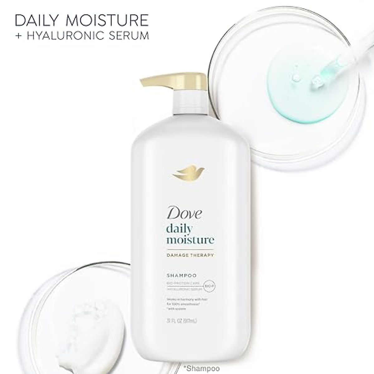 Dove Ultra Care Shampoo Daily Moisture Pack of 4 for Dry Hair Shampoo with Bio-Restore Complex 31 oz