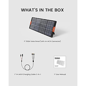 NURZVIY 200 Watt Portable Foldable Solar Panels 200W Solar Cell Solar Charger for Power Station, Waterproof w/Adjustable Kickstand XT60 Anderson DC 8mm Connector for Camping, Off Grid Living