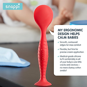 Snappi Baby Ergo Brush Diaper Cream Applicator for a, Cotton White, Size No Size