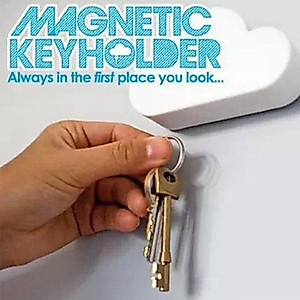 MEELYHOME Cloud Magnetic Key Holder Storage Hanger Multipurpose Collection Holder for Bedroom Dormitory Car Key Organization, Blue