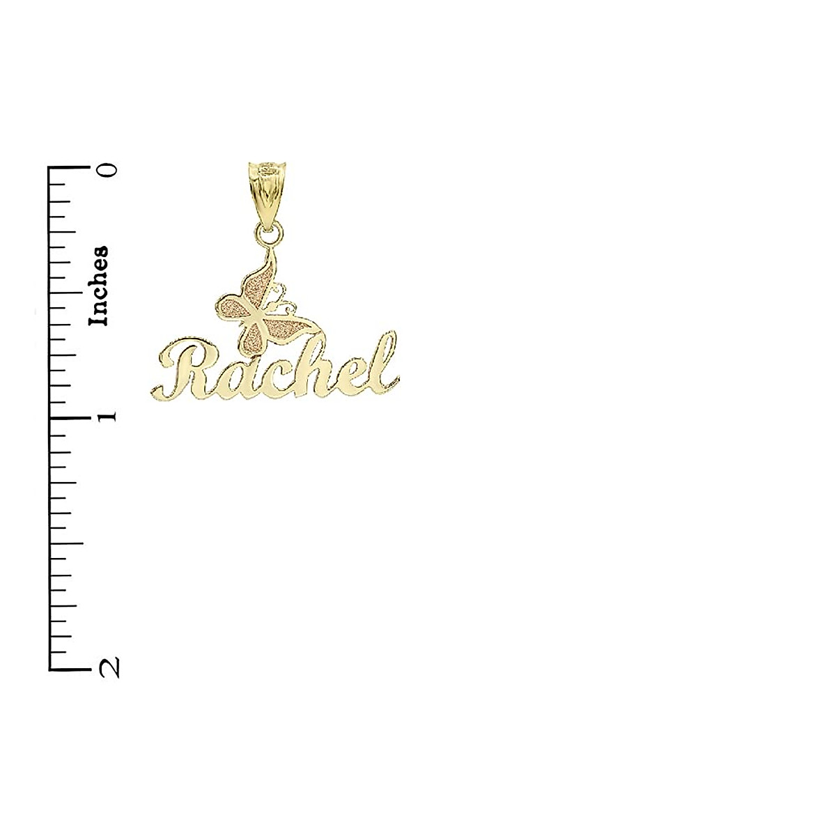 Certified 14k Yellow Gold Personalized Name Butterfly Pendant Custom Made Any Name