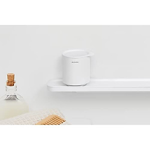 Brabantia MindSet Bathroom Storage Pot with Lid (Mineral Fresh White) Cue Tip, Cotton Pads, Jewellery Storage Organizer Holder for Washbasin or Cupboard