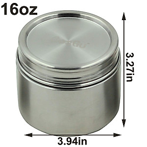 CoaGu 16oz Coffee Container: BPA-Free Airtight 18/8 Stainless Steel Lunch Container - Dishwasher Safe and Ideal for Coffee Storage