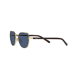 Vogue Eyewear Woman Sunglasses Gold Frame, Dark Blue Lenses, 53MM