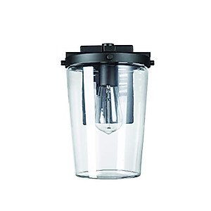 Globe Electric 44632 1-Light Outdoor Wall Sconce, Dark Bronze, Clear Glass Shade