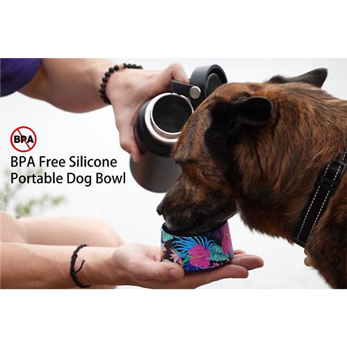 Protective Silicone Bottom Sleeve, 12oz-40oz. Fits All Vacuum Insulated Stainless Steel Water Bottles, Anti-Slip, Anti-Scratch, Rubber Flex Skin Cover (12-24oz, Light Blue Hawaiian Floral)