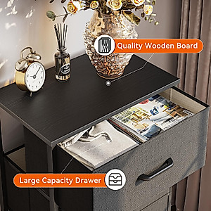 AODK Dresser for Bedroom Nightstand Small Dresser Chest of Drawers End Table for Living Room, Closet Dresser with 3 Storage Drawers Organizer Clothes, Black