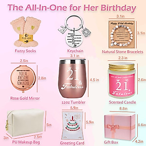 21st Birthday Gifts For Her - Happy 21 Year Old Gift Box for Women, Best Friends, Female Daughter, Sister, Girlfriend, Coworker, Bestie - Unique Basket