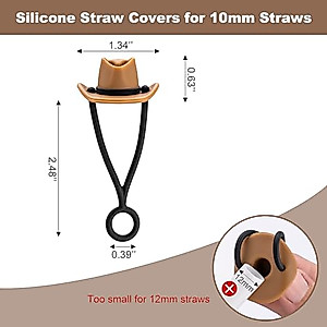 Straw Cover Cap for Stanley Cup 30 40 oz, Silicone Straw Toppers Cowboy Hat, Tumbler Cup Accessories for 10mm 0.4in Straw Cute Gifts for Women