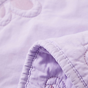 Brandream Purple Baby Girls Crib Bedding Set with Embroidered Butterfly Quilt, Crib Sheet, Crib Bed Skirt | 6-Piece Cotton Nursery Bedding Set