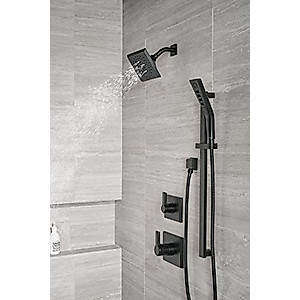 Delta Faucet Pivotal 3-Setting Matte Black Shower System Including Black Shower Head, Slide Bar Handheld Shower, Shower Handle, Shower Diverter and Shower Valve Kit, Delta Shower Trim Kit, Matte Black