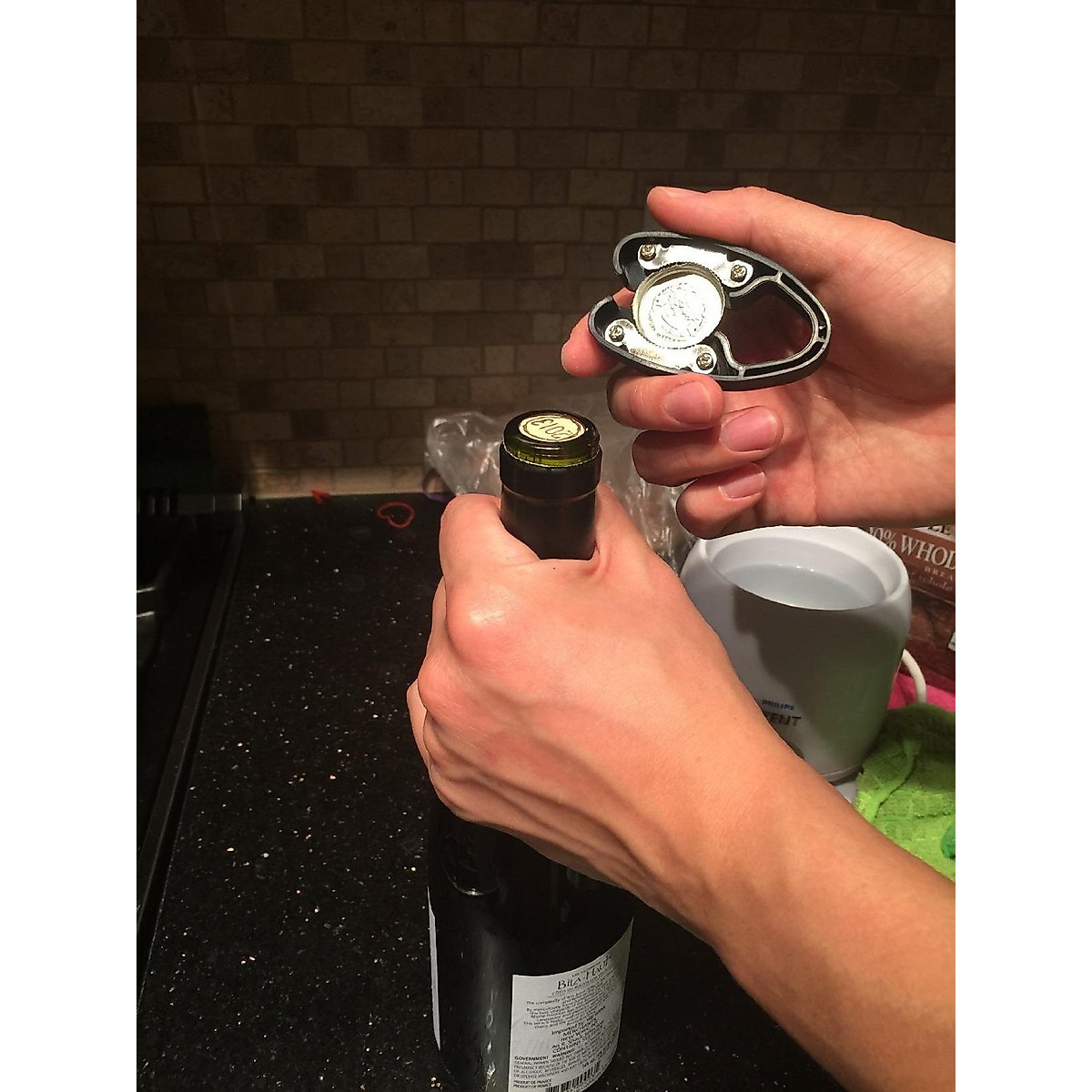 2 Pack Premium Dual Blade Wine Foil Cutter - Wine Bottle Opener Accessory - Gift for Wine Lovers by HQY (Black &White)