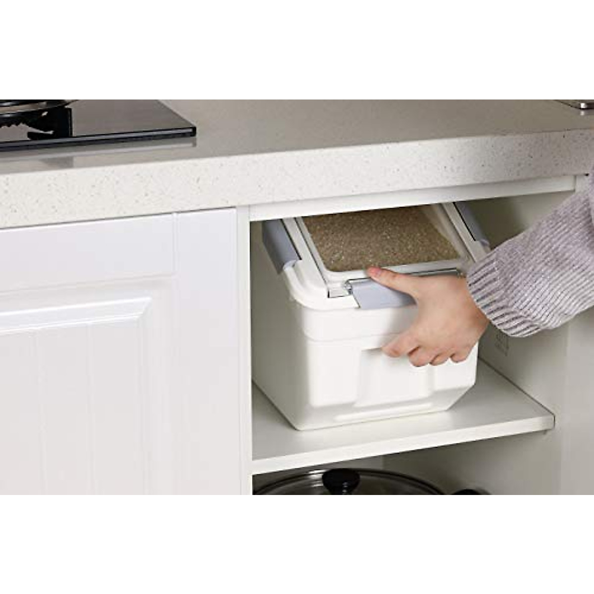 Grain Storage Container 20 lb (10 Liter) with Wheels Seal Locking Lid PP(Pack-2)