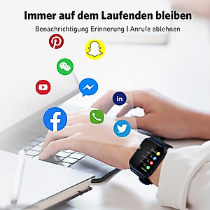 TRANYA Smart Watch, 1.69‘’ Full Touch Color Screen, 7-10 Days Battery Life, Android and iOS Compatible, IP68 Waterproof, Fitness Tracker, Heart Rate Monitor, TranyaGo Sports Watch