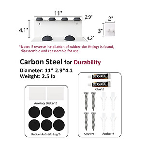 Affogato Wall Mount Holder Compatible with Dyson Airwrap Styler Storage Holder for Accessories Organizer Rack Stand for Wand Barrels Brushes, 4-Slots, White