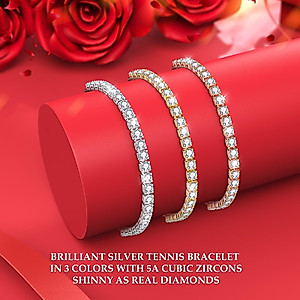 J.Fée Silver Bracelet Silver Bracelets for Women Tennis Bracelets for Women Cubic Zirconia Bracelet Sterling Silver Bracelets for Women Adjustable Bracelet for Women Gifts for Women