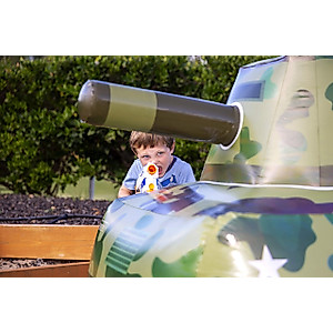 Dazmers Inflatable Army Tank - Inflatable Military Battle Tank for Party War for Kids, Birthday, Toy Parties, Laser Tag, Paintball, Gel Blaster Gun, Water and Airsoft