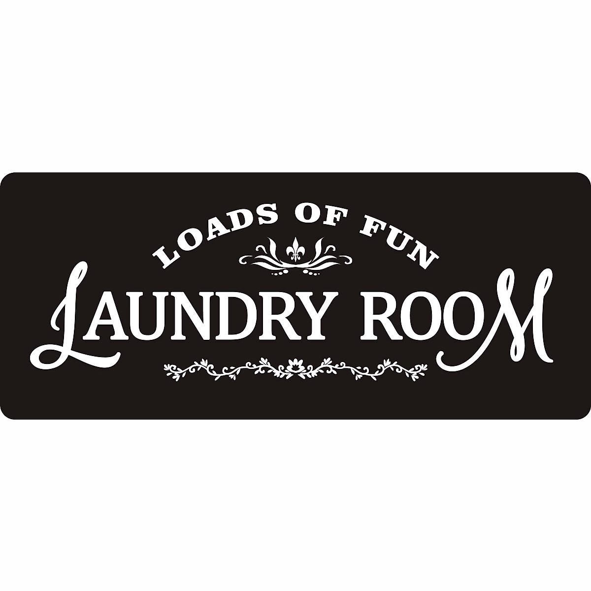 Black White Laundry Room Rug 20"x48" for Washer and Dryer Non Skid Rug Anti Fatigue Cushioned Laundry Floor Mats Comfy Laundry Runner Carpet Foam Mat for Kitchen Washroom Bathroom Farmhouse