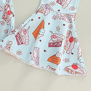 Halloween Outfits Baby Girls Long Sleeve Pumpkin Pumpkin Shirt Tops+ Bell Bottoms 2Pcs Fall Flare Pant Clothes Set (X-Pies Before Guys, 4-5 Years)