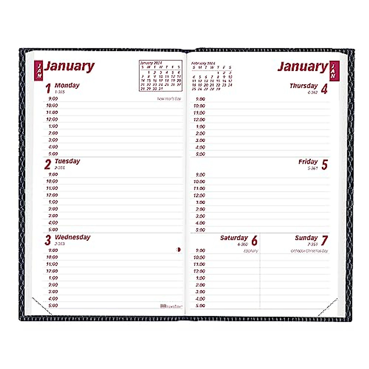 Brownline 2024 Traditional Weekly Pocket Planner, Appointment Book, 12 Months, January to December, Perfect Binding, 4.75" x 3", Assorted Colors (CB303.ASX-24)