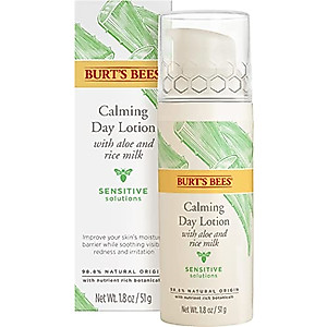 Burt's Bees Sensitive Solutions Calming Day Lotion with Aloe and Rice Milk, 98.8% Natural Origin, 1.8 Fluid Ounces
