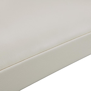 LEEMTORIG White Parsons Chairs Faux Leather Upholstered Dining Room Chairs, Accent Kitchen Chairs Sturdy Dining Chairs Set of 2, Ivory White, CY-1331-WT