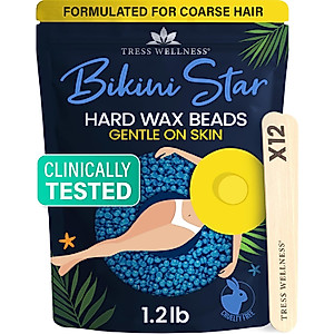 Tress Wellness Hard wax beads for hair removal - For sensitive skin - Bikini Star 1.2lb