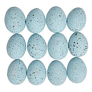 Creative Co-Op Boxed Set of 12 Blue Speckled Ceramic Robin Eggs