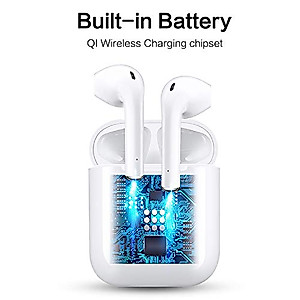 Avainaly Wireless Charging Case Compatible with AirPods 1/2 Generation, Wireless Air Pods 2nd Charging Case Replacement, Support Pairing and Sync, Without Earbuds(White for AirPods 1/2)