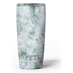 Design Skinz Marble Surface V2 Teal - Skin Decal Vinyl Wrap Kit Compatible with The Yeti Rambler Cooler Tumbler Cups