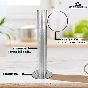 Brewing America Maple Syrup Hydrometer Test Cup for Sugar and Moisture Content Measurement for Consistently Delicious Pure Syrup - Stainless Steel - 10 Inches Tall
