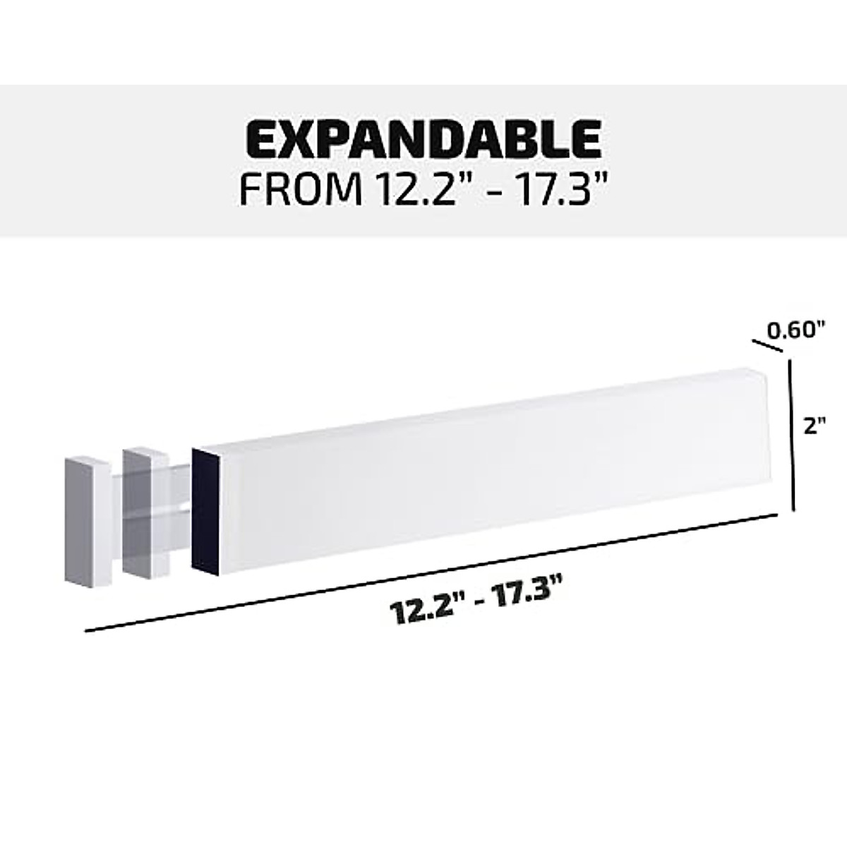 Bambüsi 4 Pack Drawer Divider - Bamboo 2.6" High, 12.5-17" Adjustable Drawer Organizers for Clothes, Expandable Dresser Separators in Bedroom/Bathroom/Kitchen/Office Organization and Storage (White)