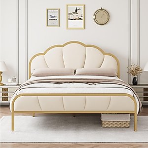 BOTLOG Full Bed Frame with Headboard, Platform Bed Frame Full Size with Wooden Slats Support, Easy Assembly, Noise-Free, No Box Spring Needed (Full)