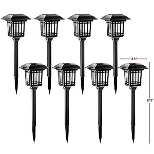 GIGALUMI Solar Path Lights 8 Pack, Solar Powered Garden Lights Outdoor, Bright Solar Yard Lights Waterproof for Landscape, Lawn, Pathway, Walkway and Driveway (Cold White)